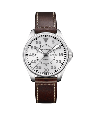 Khaki Aviation Pilot Day Date Quartz - Dial color:Black - H64611535 ...